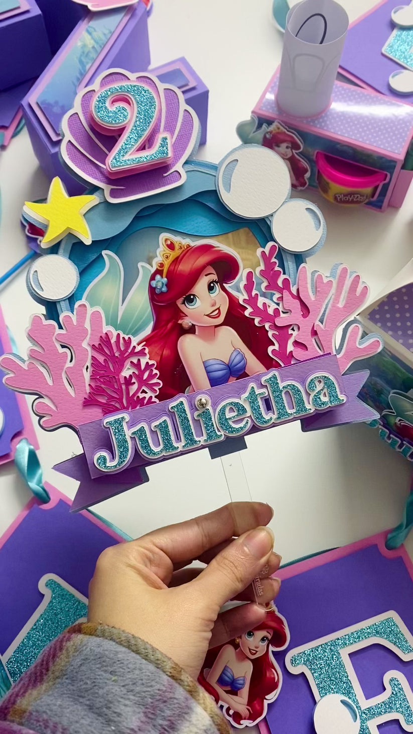 Topper de Sirenita Ilustrada – 2Inspiradas